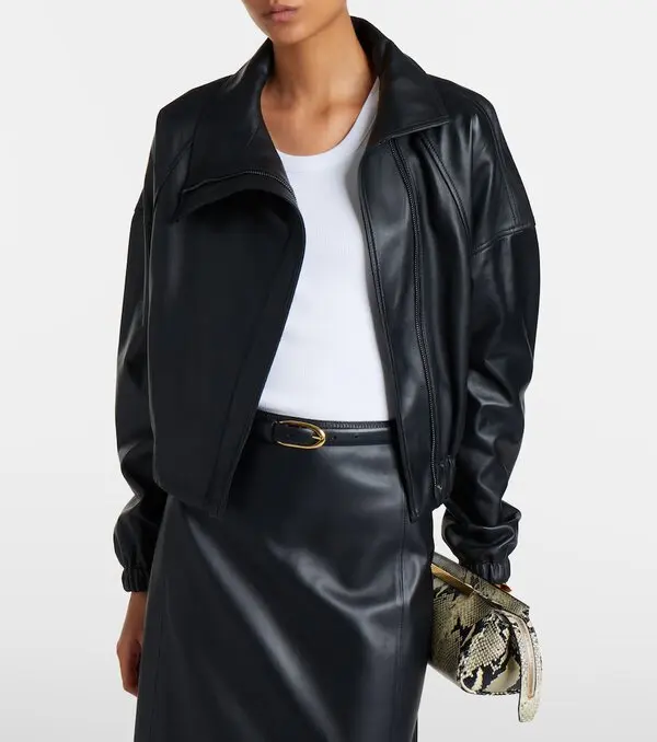 Vince Leather Bomber Jacket