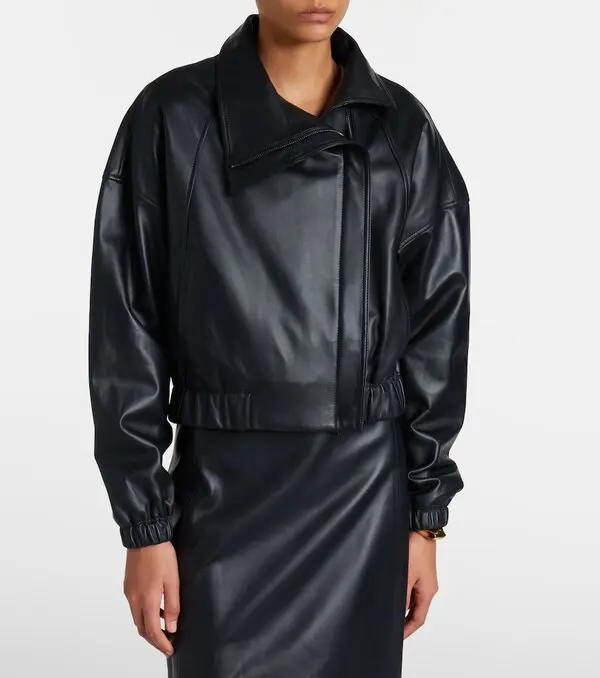 Vince Leather Bomber Jacket