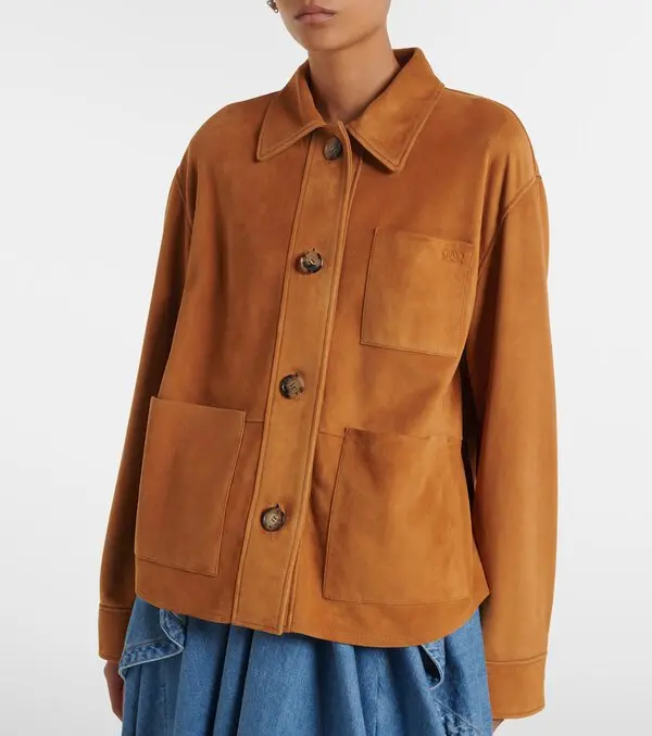 Loewe Suede Jacket - Brown