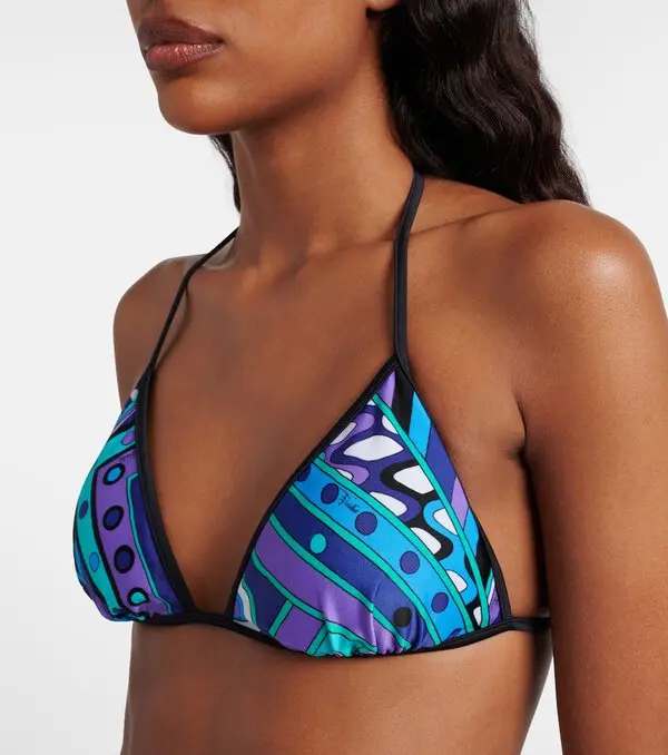 Emilio Pucci Vivara Bikini Top - Blue