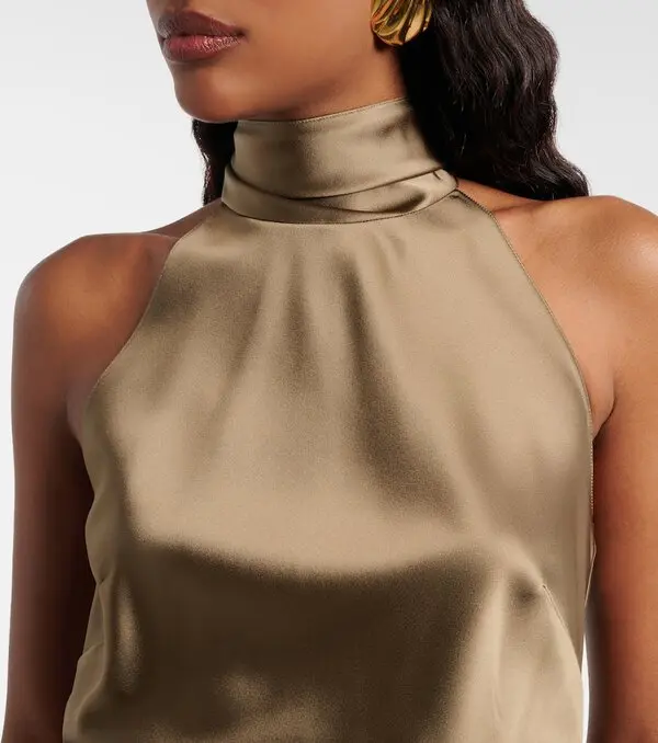 Ralph Lauren Chiltons Tie-neck Satin Top