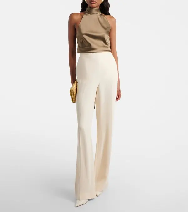 Ralph Lauren Chiltons Tie-neck Satin Top