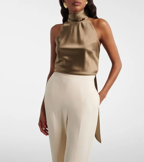Ralph Lauren Chiltons Tie-neck Satin Top