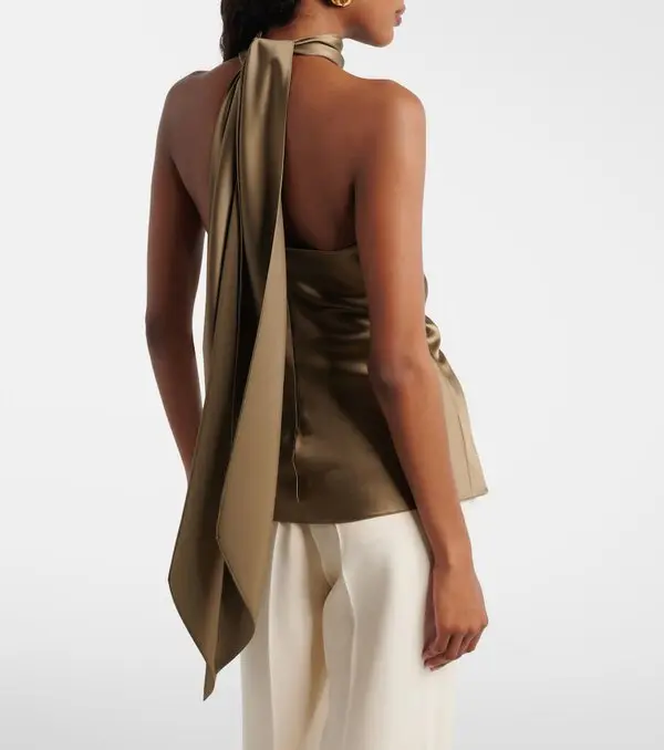 Ralph Lauren Chiltons Tie-neck Satin Top