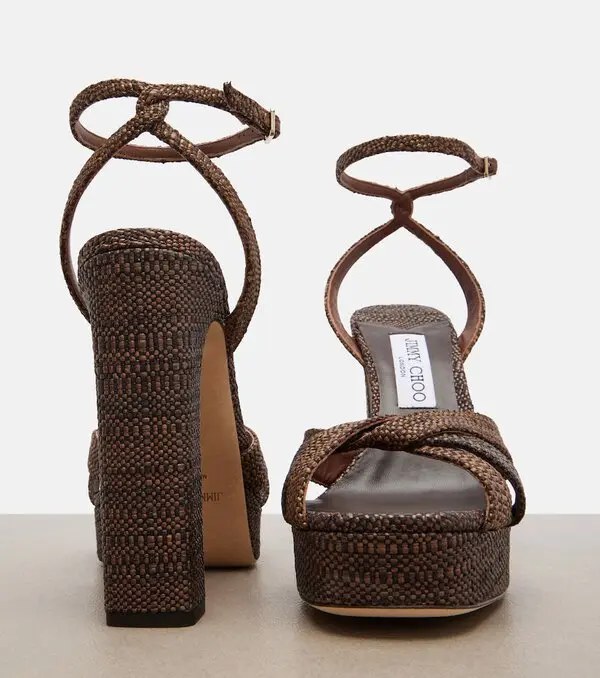 JIMMY CHOO Kove Woven Platform Sandals
