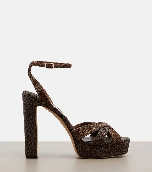 JIMMY CHOO Kove Woven Platform Sandals
