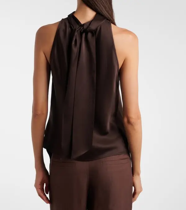 Brunello Cucinelli Asymmetrical Silk Satin Top