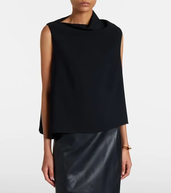 Vince Draped Asymmetric Crepe Top