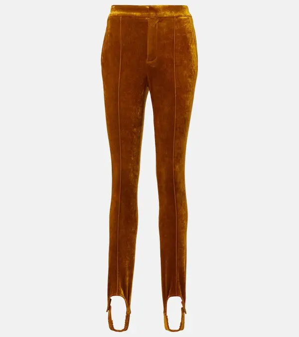 Chloé Velvet Stirrup Pants - Orange