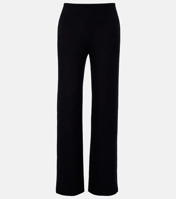 LESET Lauren Jersey Wide-leg Pants - Black