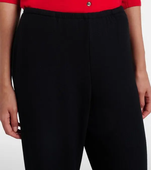 LESET Lauren Jersey Wide-leg Pants - Black