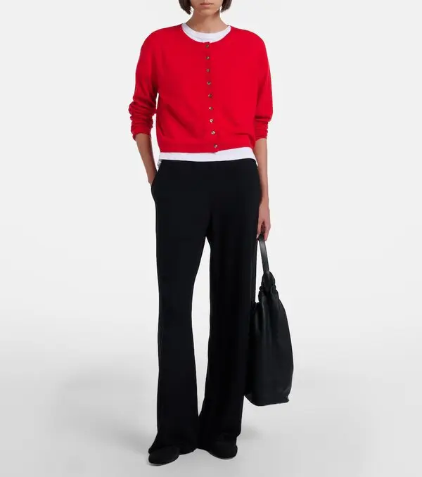 LESET Lauren Jersey Wide-leg Pants - Black