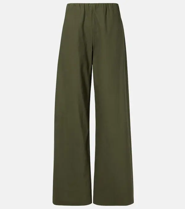 Vince Colette Cotton Twill Wide-leg Pants - Green