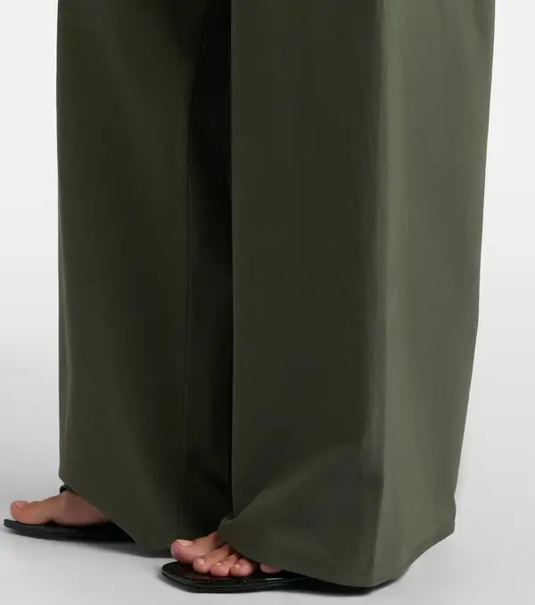 Vince Colette Cotton Twill Wide-leg Pants - Green