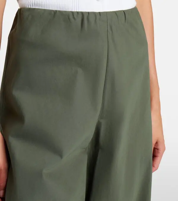 Vince Colette Cotton Twill Wide-leg Pants - Green