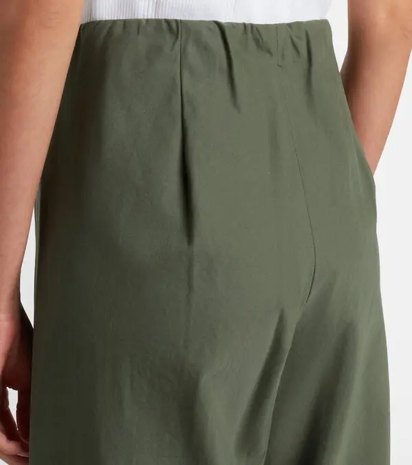 Vince Colette Cotton Twill Wide-leg Pants - Green