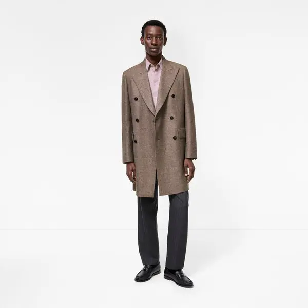 Burberry Wool Linen Blend Denbury Tailored Coat