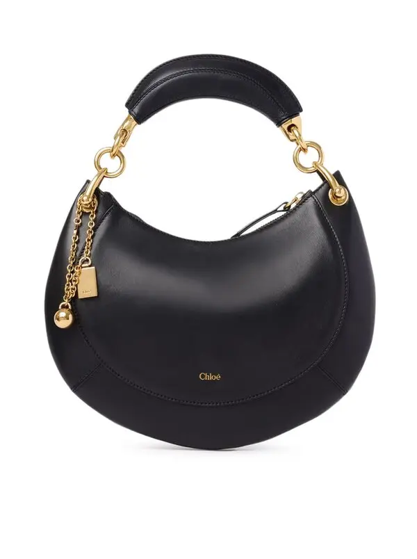 Chloé Banana Leather Shoulder Bag - Black