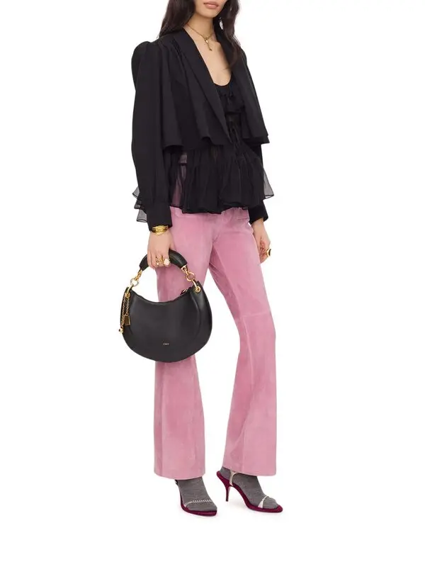 Chloé Banana Leather Shoulder Bag - Black