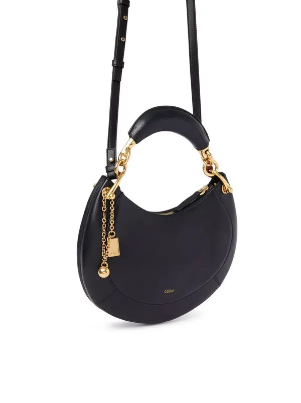 Chloé Banana Leather Shoulder Bag - Black