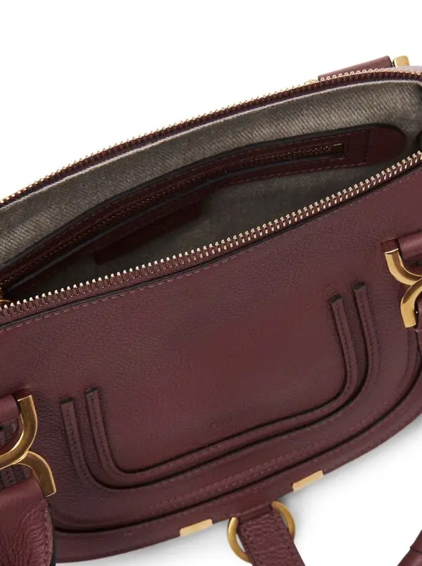 Chloé Small Marcie Bag In Granate Leather