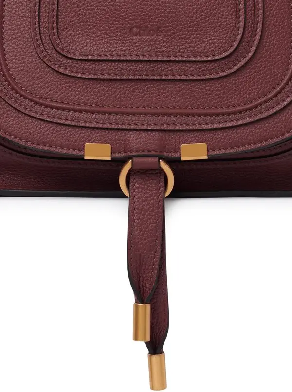 Chloé Small Marcie Bag In Granate Leather