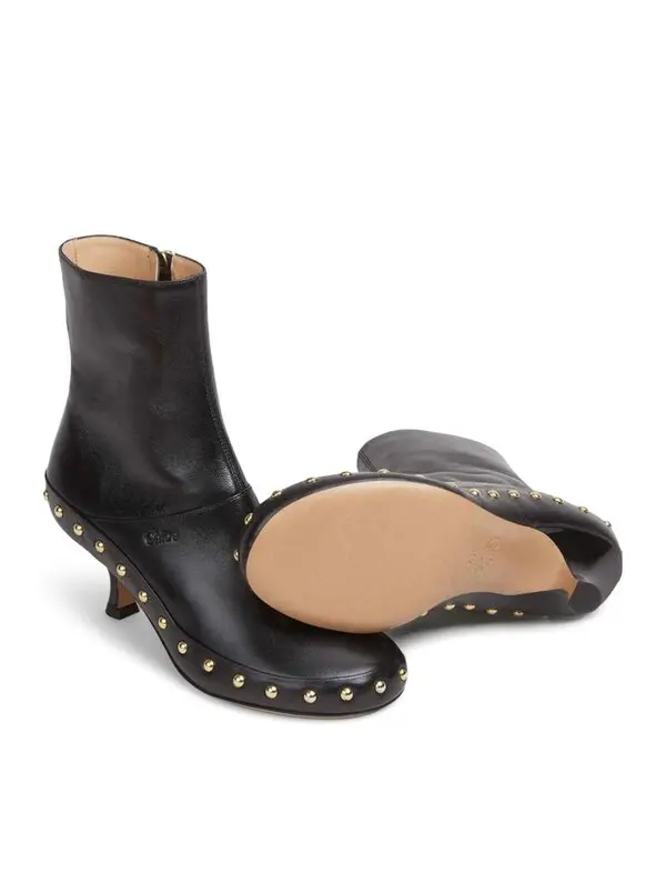 Chloé Junie Leather Boots With Studded Details