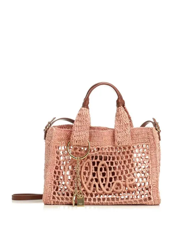 Chloé Small Summer Banana Bag In Raffia - Cream