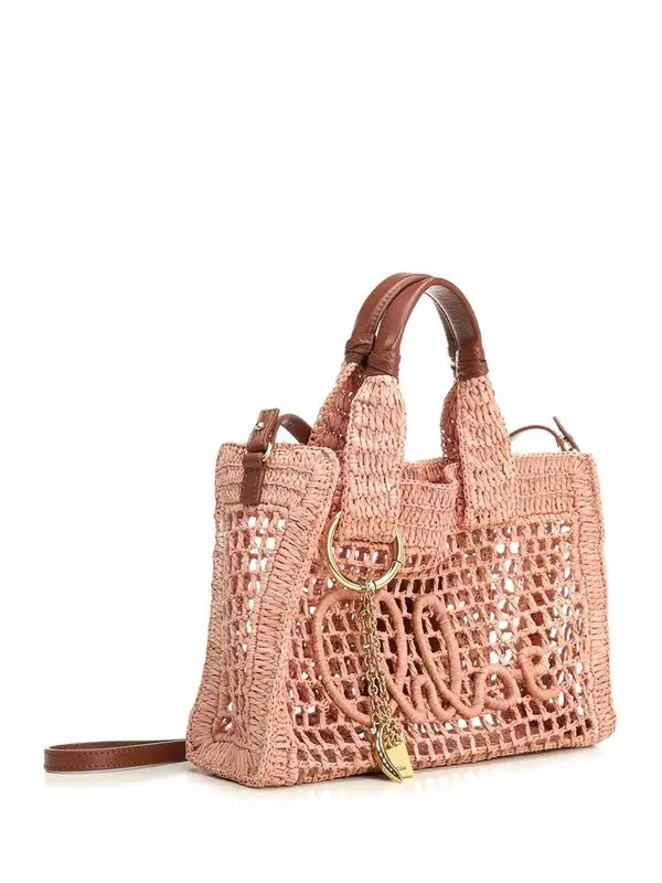Chloé Small Summer Banana Bag In Raffia - Cream