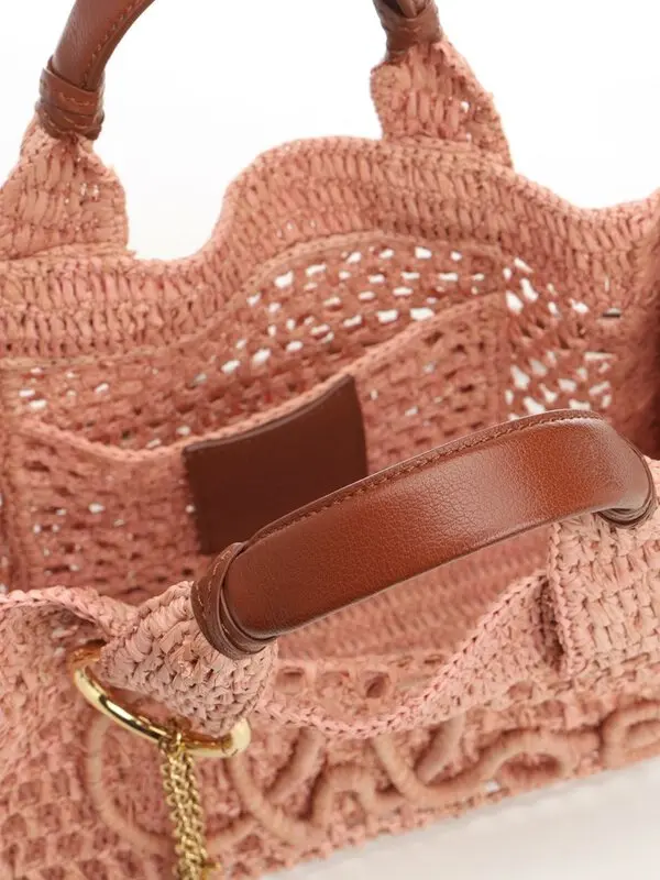 Chloé Small Summer Banana Bag In Raffia - Cream