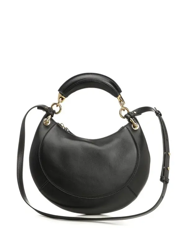 Chloé Half-moon Leather Shoulder Bag With Gold-tone Hardware - Black