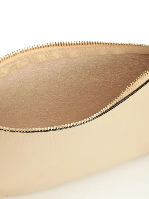 Chloé Spin Clutch Bag In Cowhide - Cream