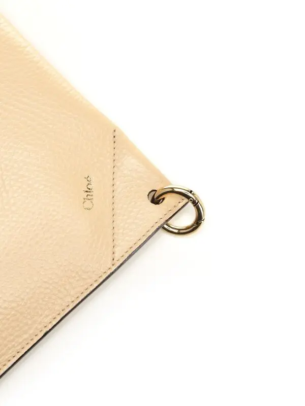 Chloé Spin Clutch Bag In Cowhide - Cream