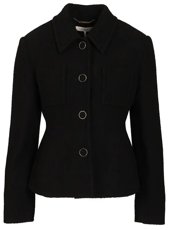 Chloé Single-breasted Tweed Blazer - Black