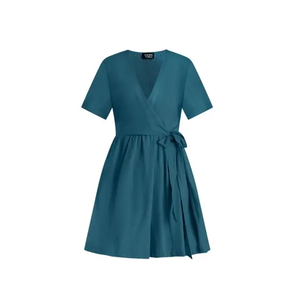 KNOWN SUPPLY Kalen Organic Cotton Slub Wrap Dress