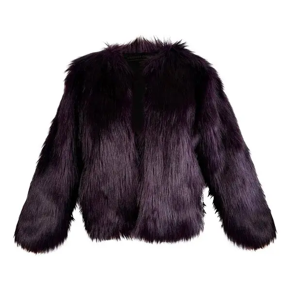 JENNAFER GRACE Shadow Amethyst Faux Fur Jacket - Purple
