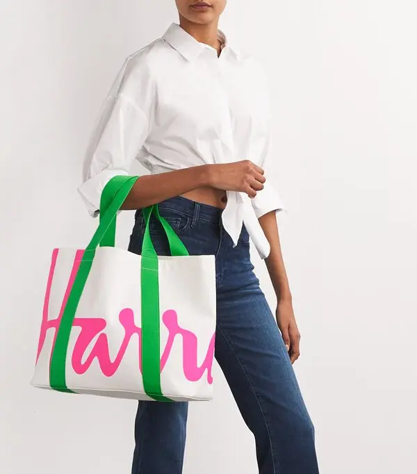 Harrods Medium Cotton Logo Tote Bag