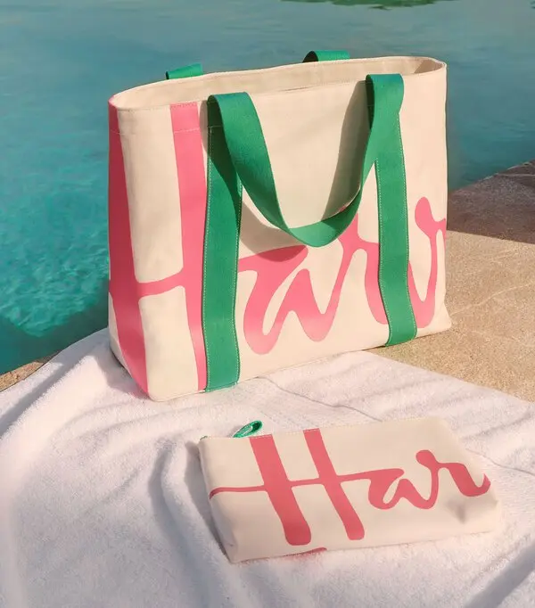 Harrods Medium Cotton Logo Tote Bag