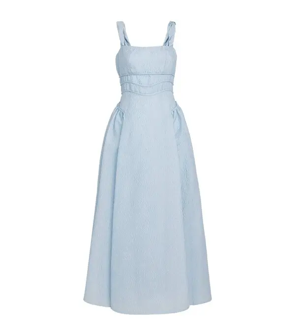 Rachel Gilbert Sophie Jacquard Maxi Dress - Blue