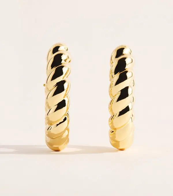 Eddie Borgo Plated Torsade Hoop Earrings - Gold
