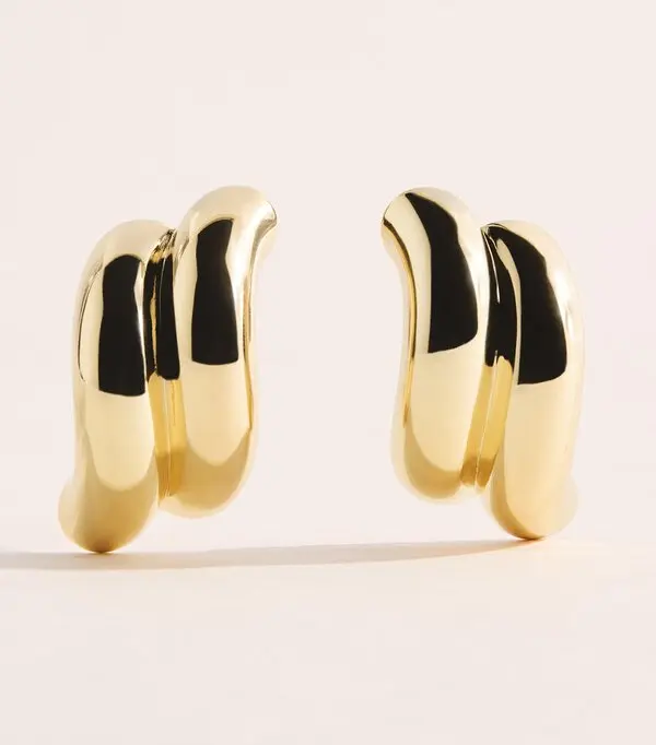 Eddie Borgo 12 Karat Plated Torsade Stud Earrings - Gold