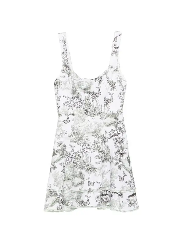 Alice + Olivia Miriam Printed Mini Dress - White