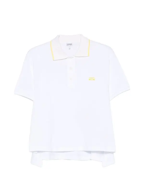 Loewe Anagram Cotton Polo Shirt - White