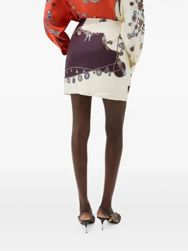Versace Printed Silk Skirt