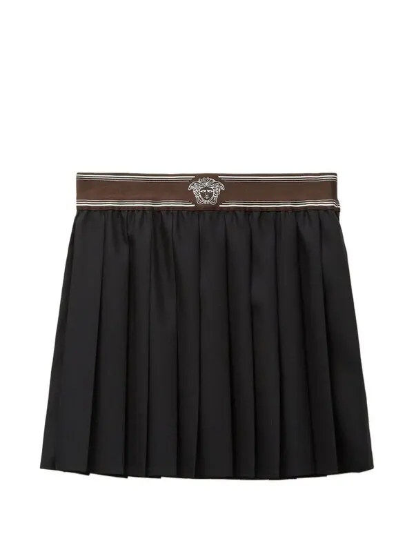Versace Pleated Wool Skirt - Black