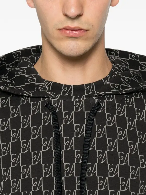 Emporio Armani Printed Cotton Hoodie