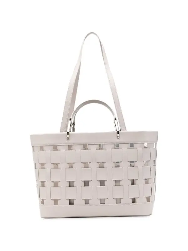 Emporio Armani Medium Woven Tote Bag - Grey