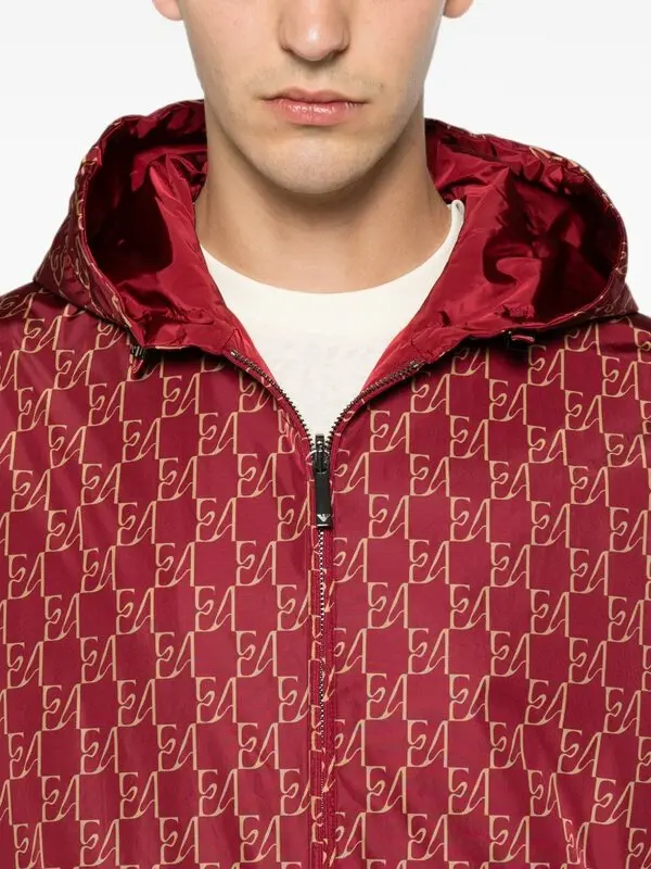Emporio Armani Reversible Nylon Bomber Jacket With Monogram Print