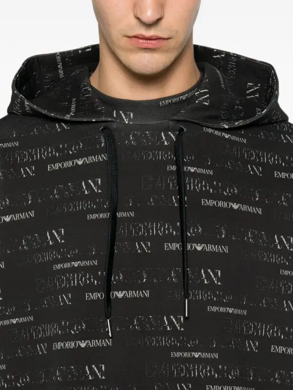 Emporio Armani Printed Cotton Hoodie