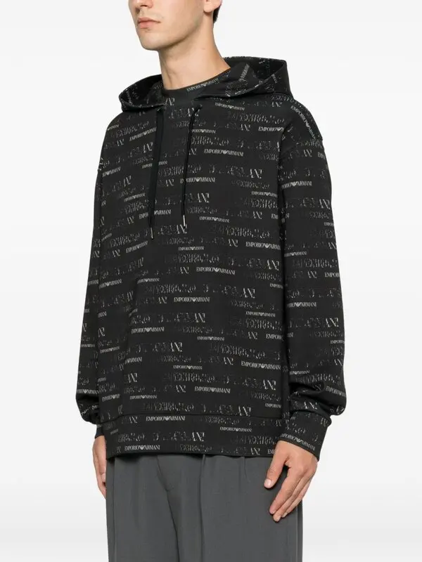 Emporio Armani Printed Cotton Hoodie